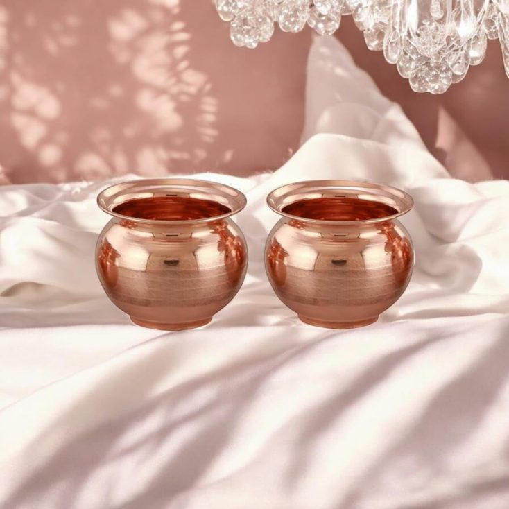 Handmade Pure Copper 300 ML Kalash Lota Set of 2 – Copper Master